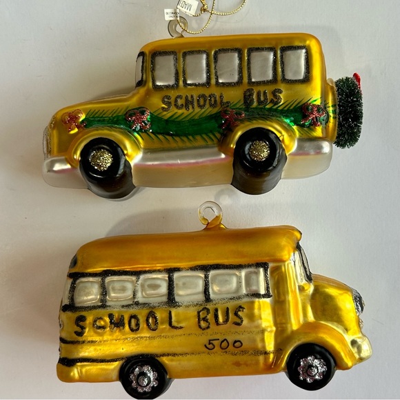 Holiday | Vintage Set Of 2 School Bus Christmas Ornaments | Poshmark